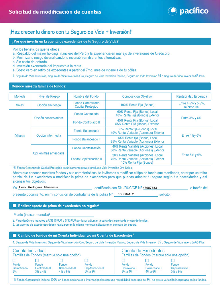 Solicitud - de - Modificacion - de - Cuentas Editable-40 | PDF | Póliza de seguros | Bancos