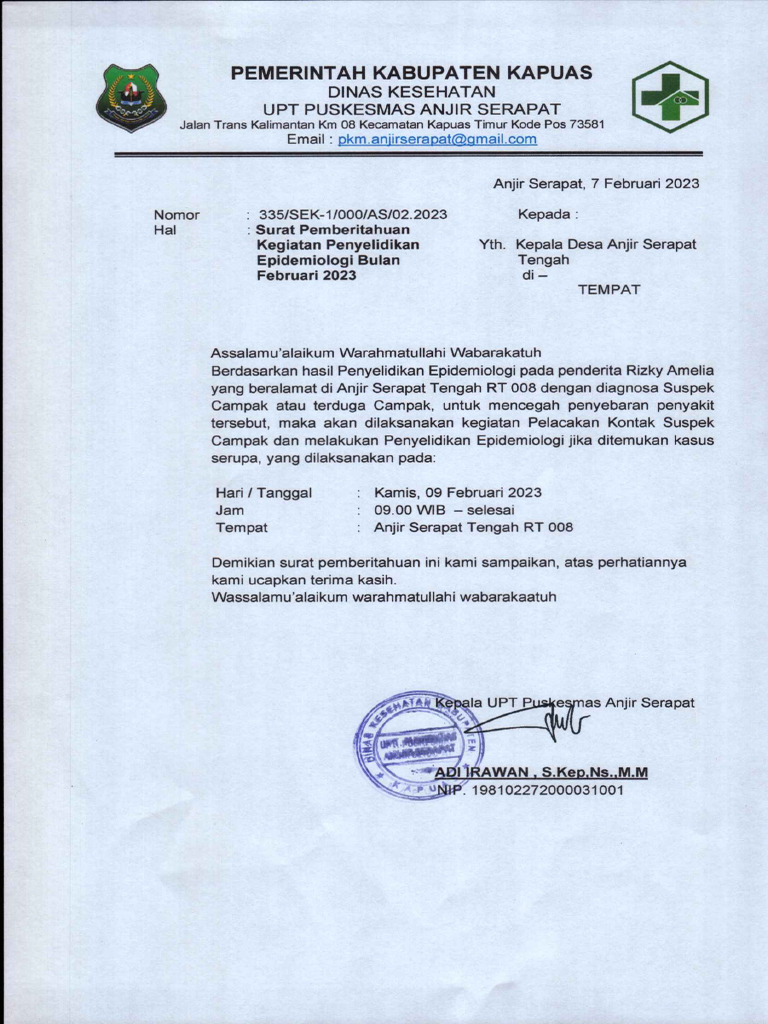5.5.6 A Surat Pemberitahuan Pe Kasus Outbreak | PDF