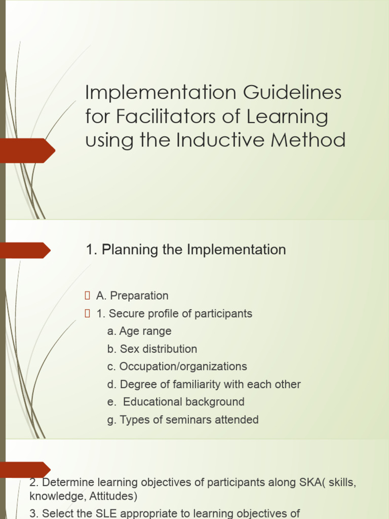 Implementation Guidelines For Facilitators of Learning | PDF | Learning | Attitude (Psychology)