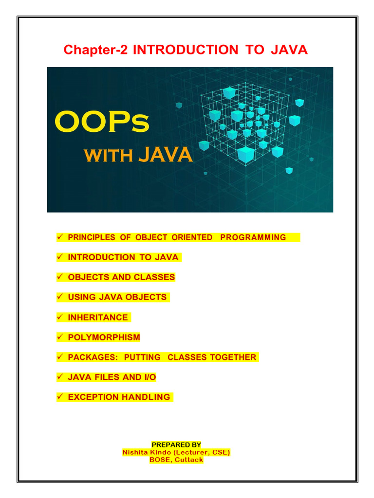 OOM Chap-2 Introduction To Java | Download Free PDF | Java Virtual Machine | C++