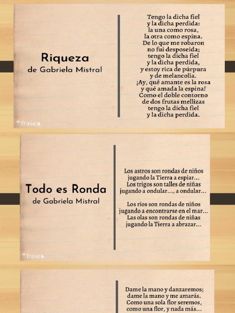 Poemas de Gabriela Mistral 1° basico | PDF