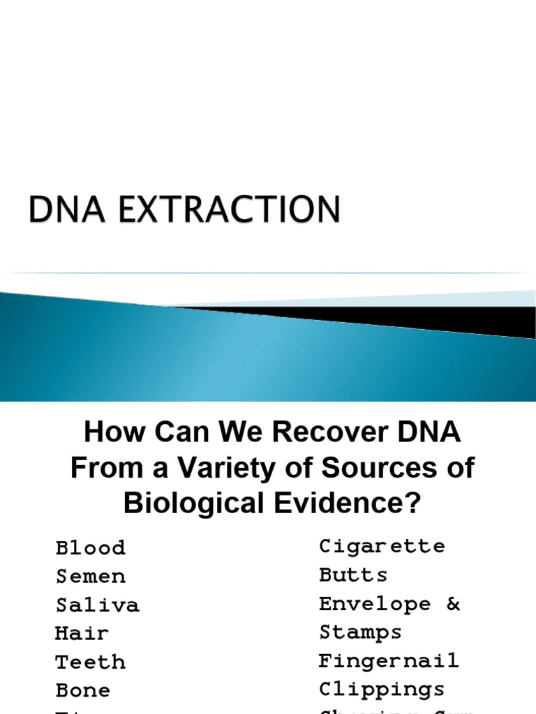 Week 13 DNA Extraction | PDF | Dna | Molecular Biology
