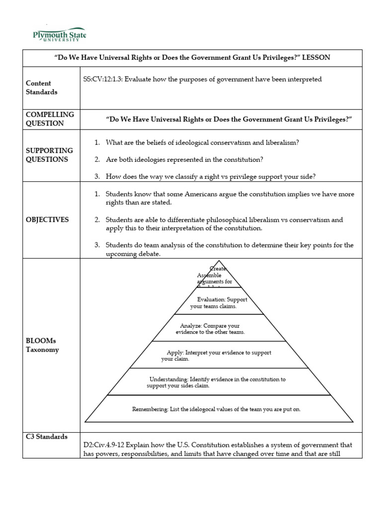 Rights Vs Privelages Lesson 2 | PDF | Evidence | Ideologies