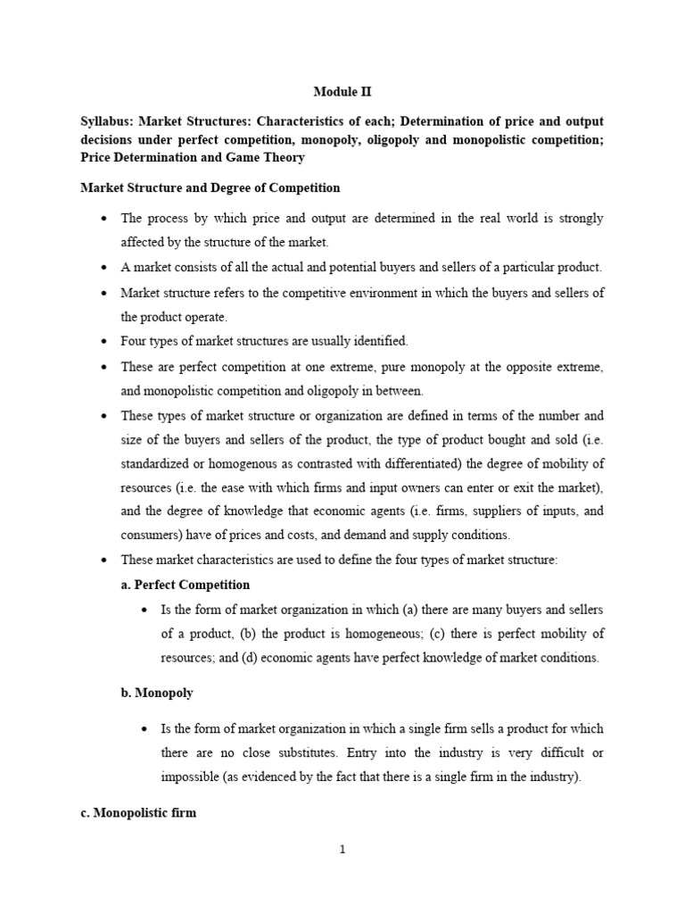 Module II | PDF | Oligopoly | Monopoly