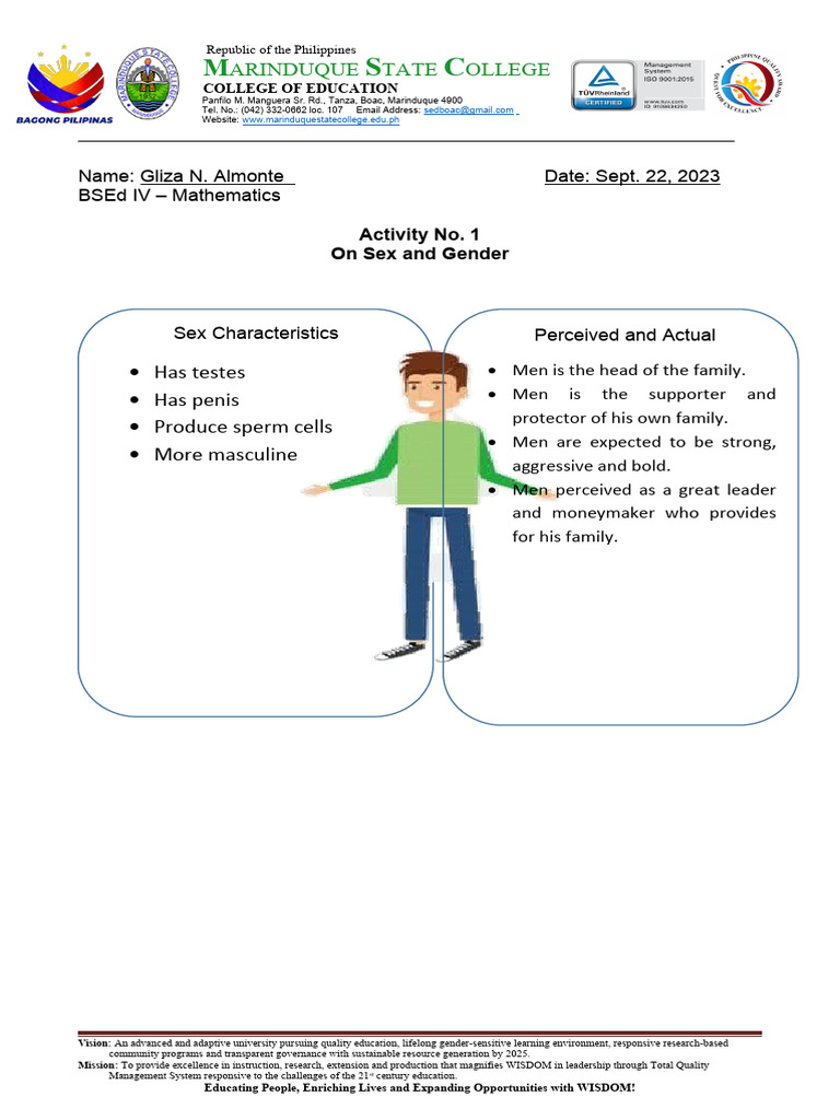 Activity-No.-1-On-Sex-and-Gender | PDF | Sex