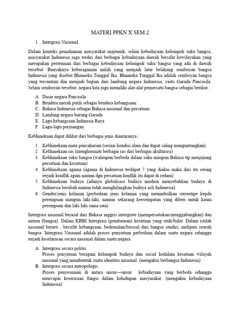 Materi PPKN X Sem 2 | PDF