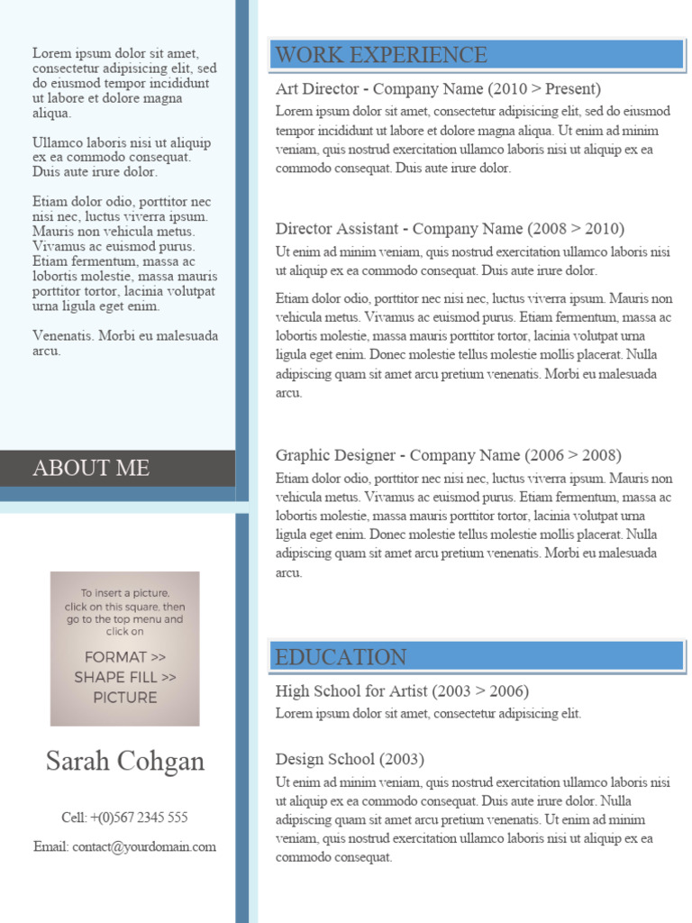 Template CV 01 | PDF