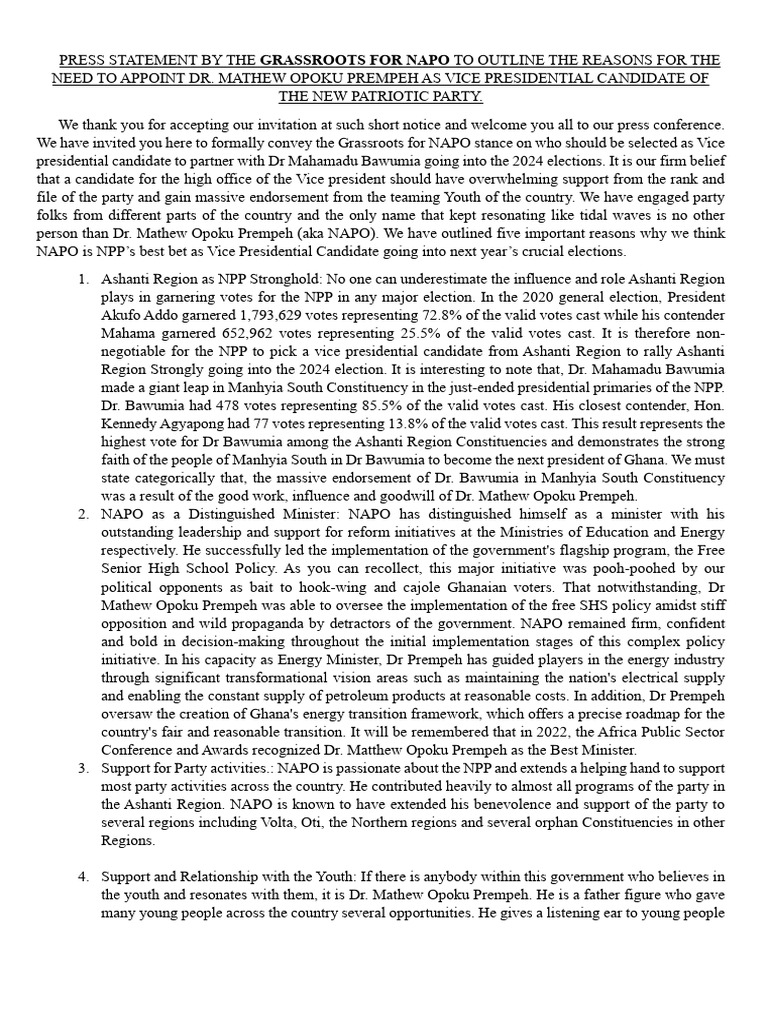 R Napo Vice President | PDF | Government