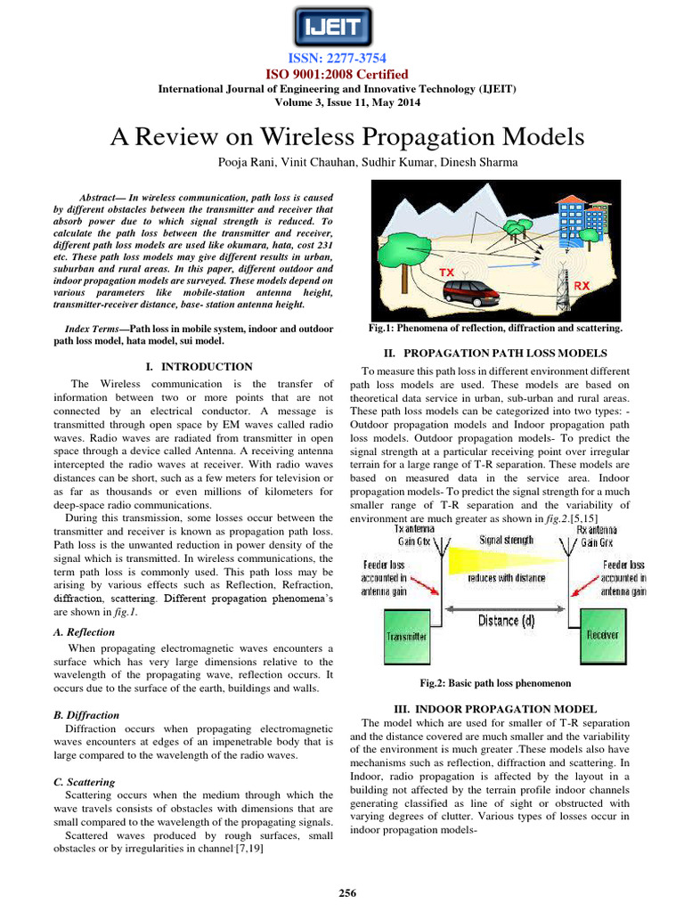 A Review On Wireless Propagation Models Pdf Radio Propagation