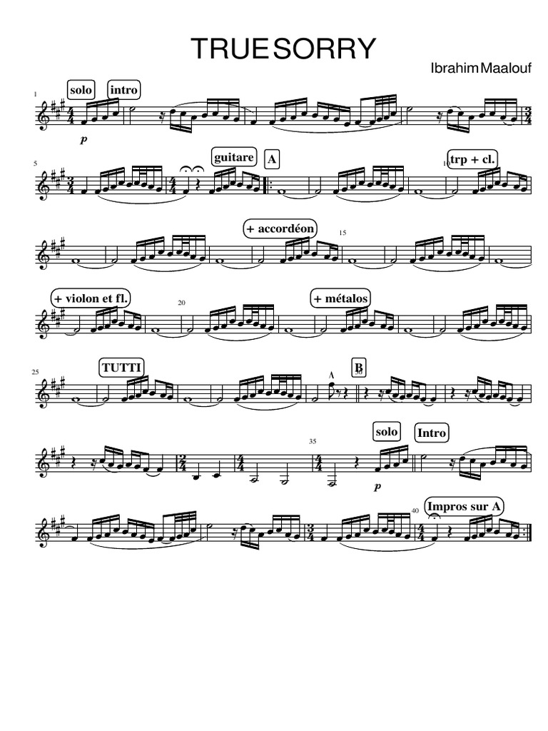 True Sorry Ibrahim Maalouf | PDF