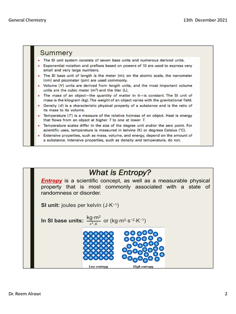 Summery: What Is Entropy? | PDF | Chemical Compounds | Density