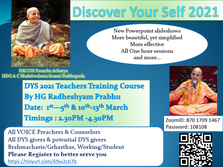 NEW DYS 2021 TTC Sessions by HG Radheshyam Prabhu | PDF