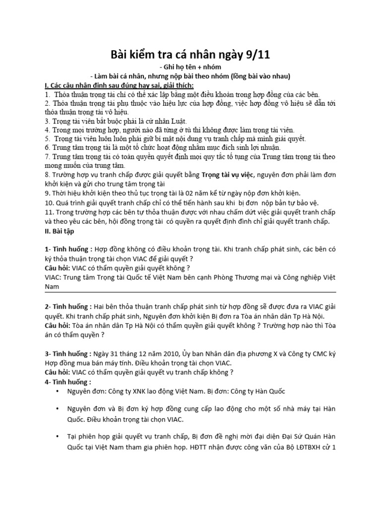 Bài kiểm tra cá nhân TM2 | PDF