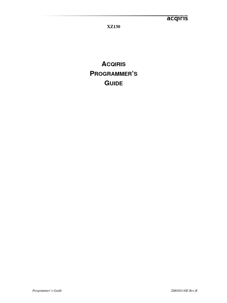 ACQIRIS Programmers Guide | Download Free PDF | Matlab | Device Driver