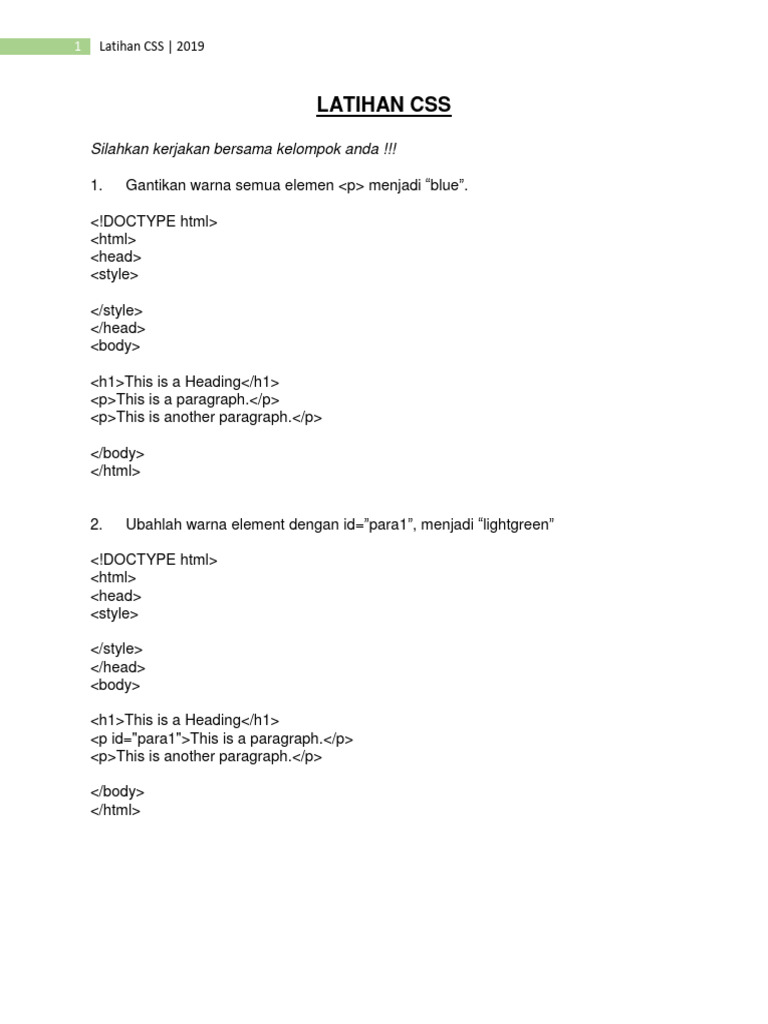 Latihan CSS | PDF | Komputer