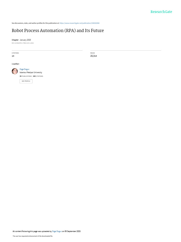 Robot Process Automation RPA and Its Future | PDF | Business Process Management | Automation