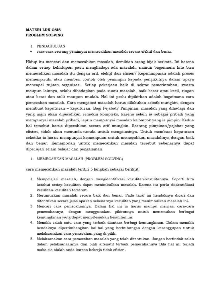 Materi Problem Solving | PDF