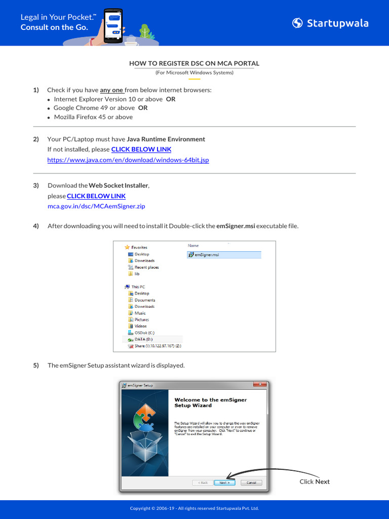 How To Register DSC On MCA Portal | PDF | Computing | System Software
