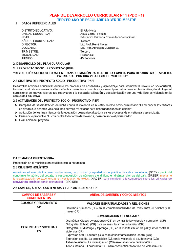 PDC 3° (3er TRIMESTRE) | PDF | Violencia | Aprendizaje