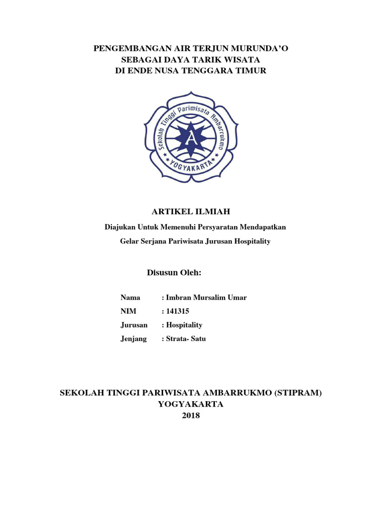 Pengembangan Air Terjun Murunda'o... | PDF