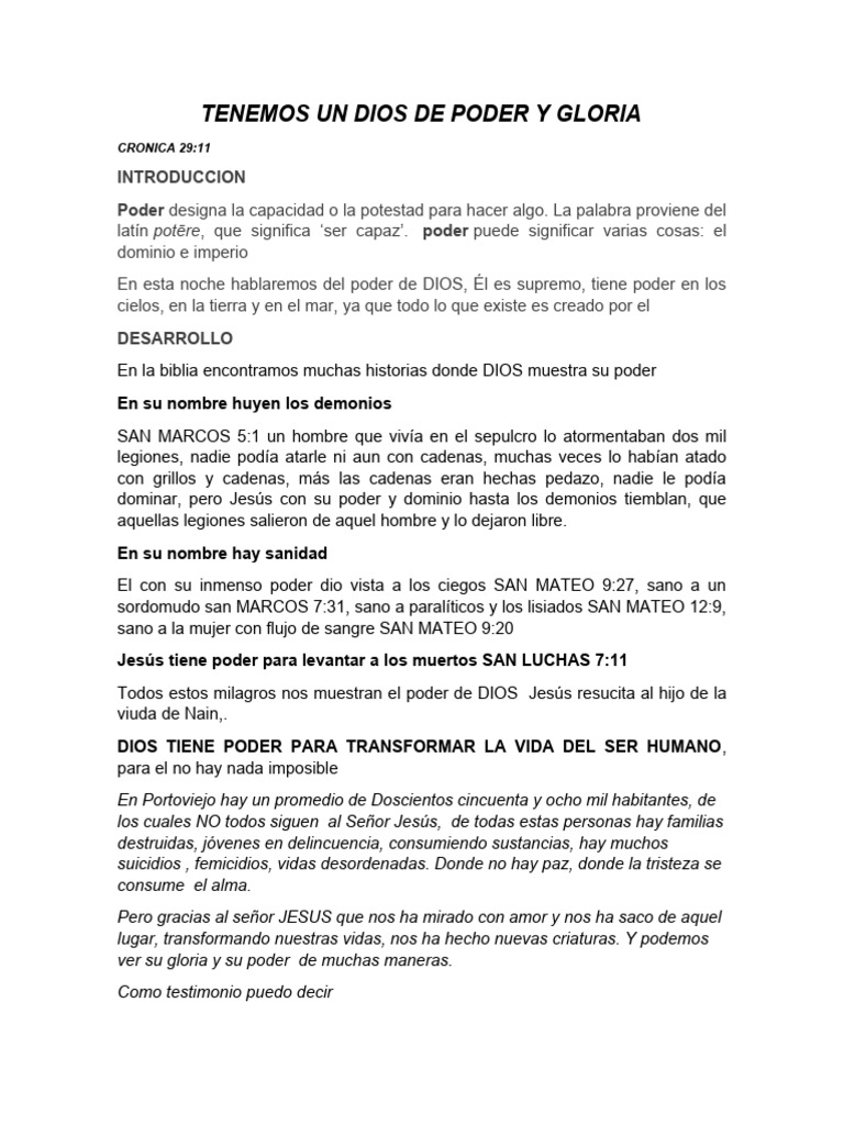 Dios Tiene Poder | PDF