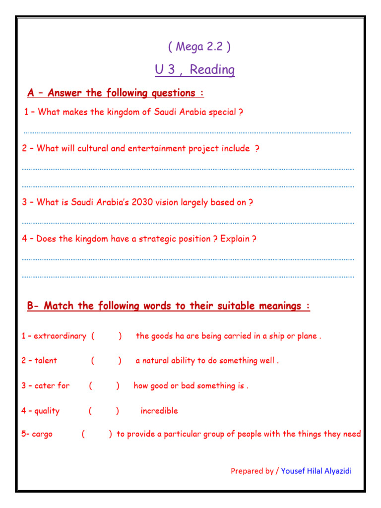Mega 2.2 U 3 (Reading) | PDF
