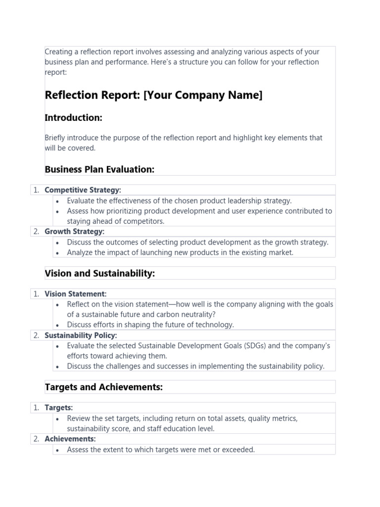reflection report | PDF