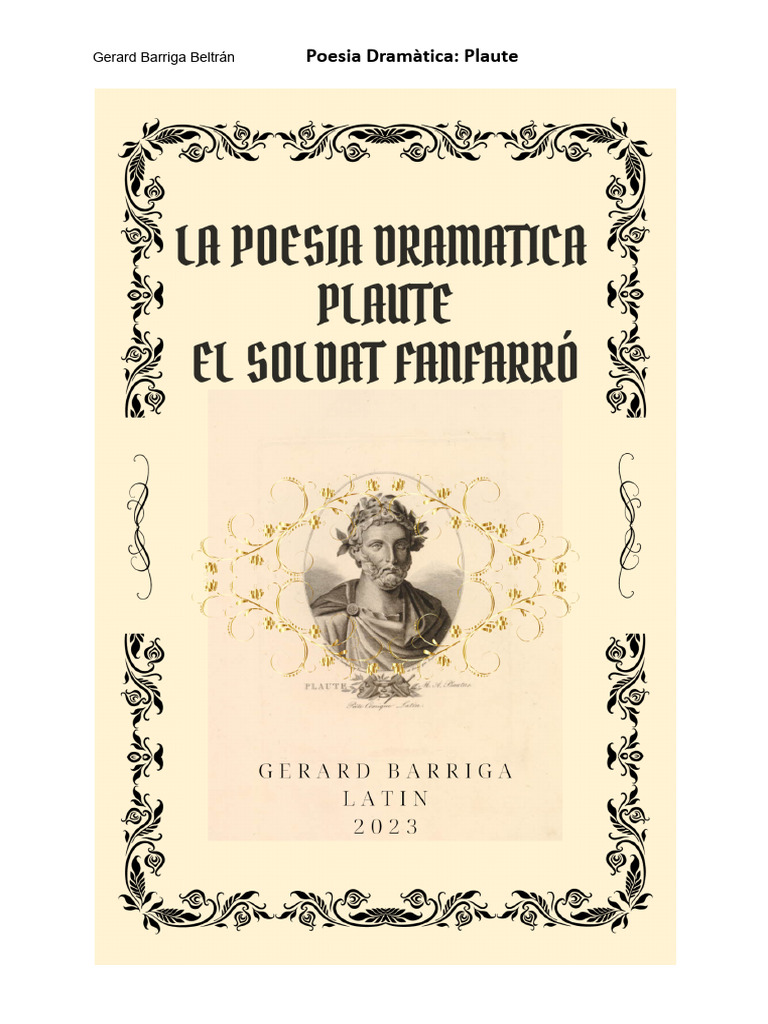 Poesia Dramàtica - Plaute | PDF