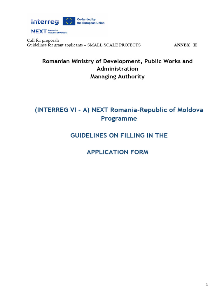 Annex H Guidelines For Filling in The Application Form 2 2 | PDF