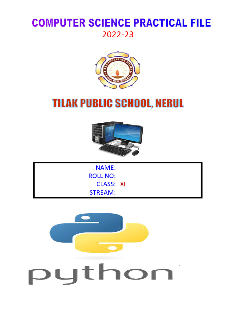 STD Xi Comp Sci Practical Report File 2022-23 | PDF | Elementary ...