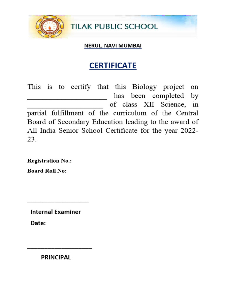 Certificate - Project | PDF