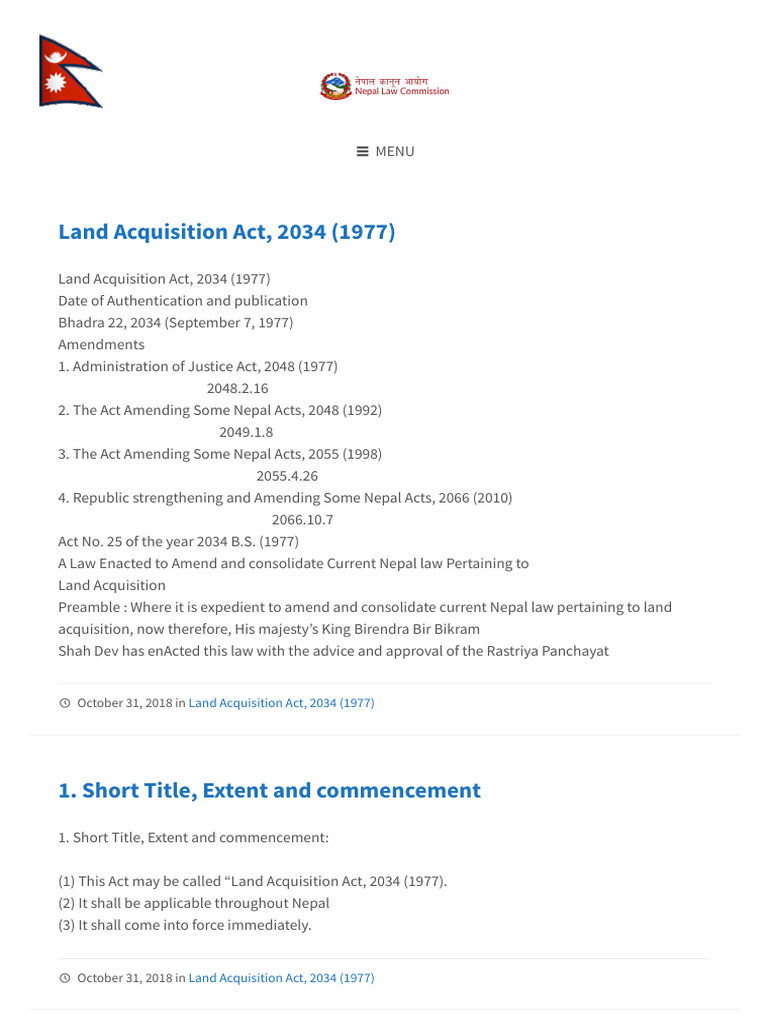 Land Acquisition Act 2034 Overview | PDF | Eminent Domain | Leasehold ...