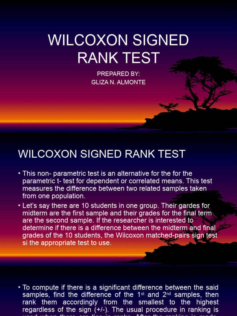 Wilcoxon Signed Rank Test Explained | PDF | Teaching Methods & Materials