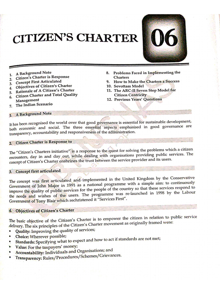 Citizen Charter | PDF
