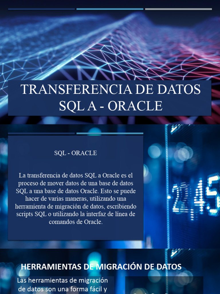 Transferencia de datos SQL a - Oracle | PDF