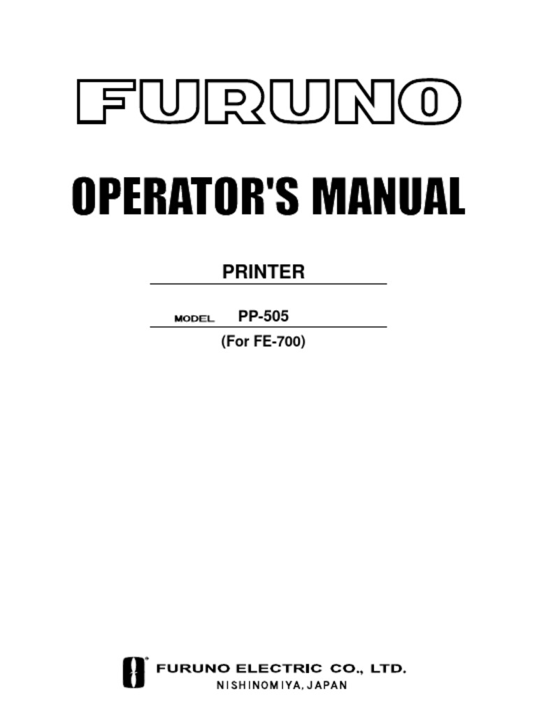 FURUNO PP-505 Printer Manual | PDF | Fuse (Electrical) | Compass