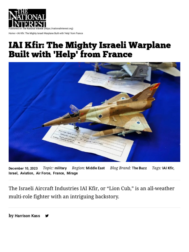 IAI Kfir_ The Mighty Israeli Warplane Built with 'Help' from France | PDF | Aeronautics | Vehicles