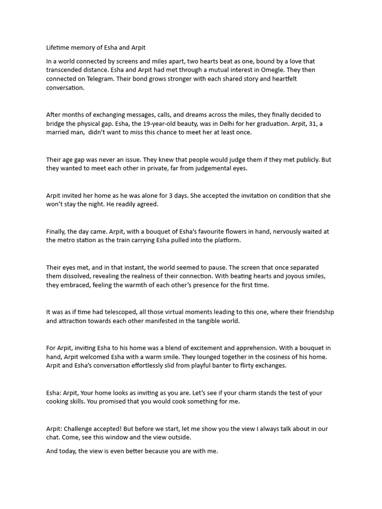 Lifetime Memory of Esha and Arpit | PDF