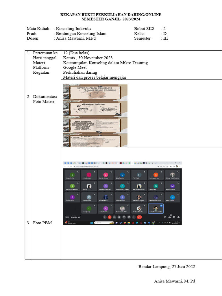 Konseling Individu BKI - D | PDF | Karier & Perkembangan