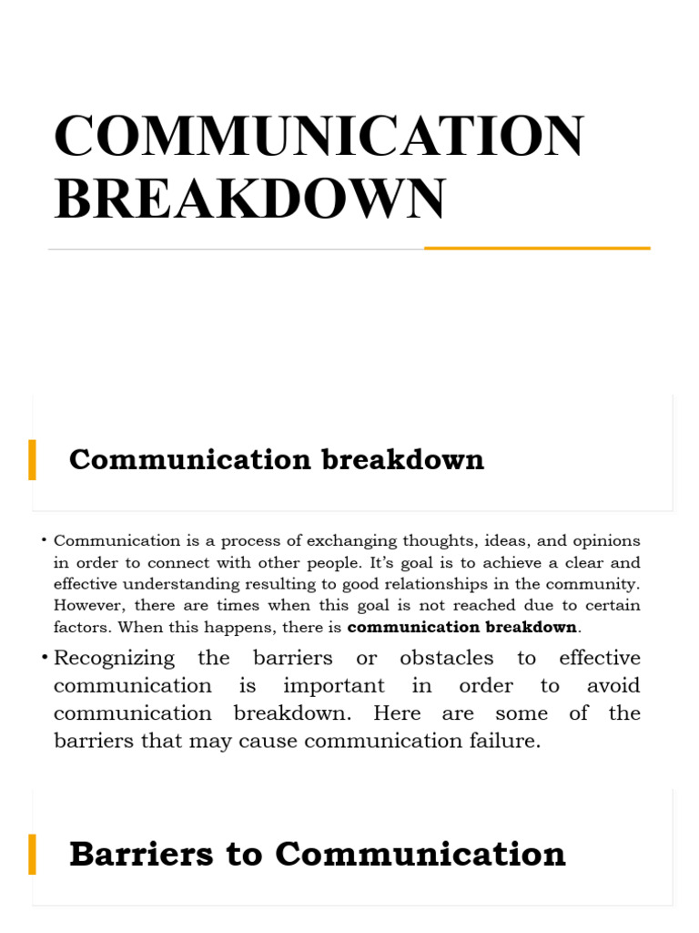 Communication Breakdown | PDF | Communication | Mental Disorder