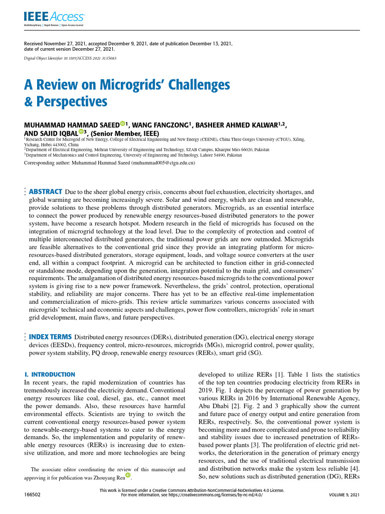A Review On Microgrids Challenges Amp Perspectives | PDF