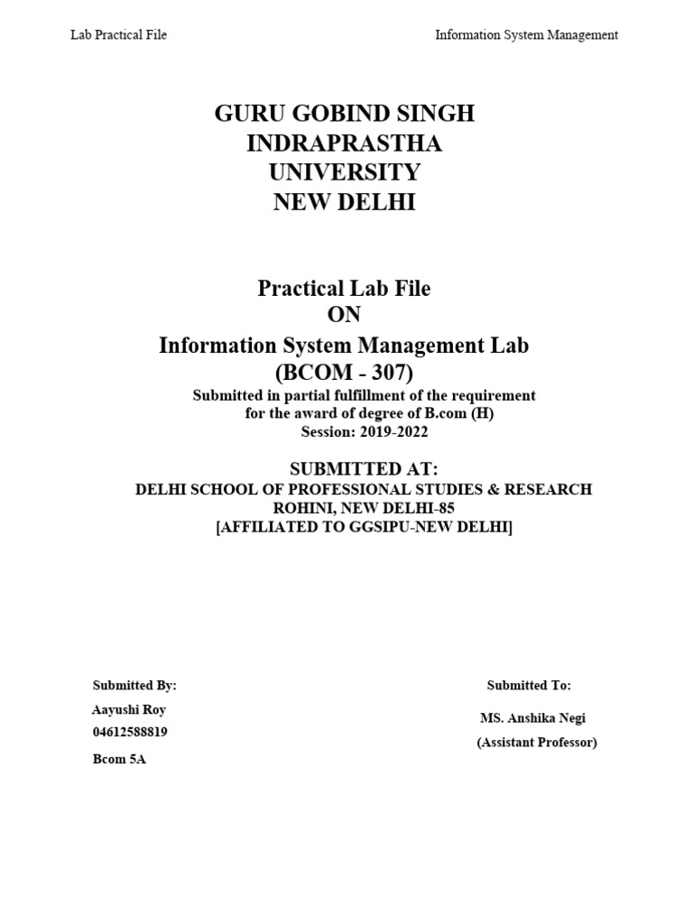 Aayushi Roy Ism File | PDF | Sql | Relational Database