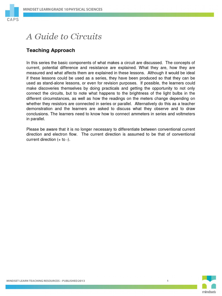 Physical Science 10-2 A Guide To Circuits | PDF | Series And Parallel Circuits | Voltage
