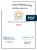 Physics Investigatory Project Guide | PDF