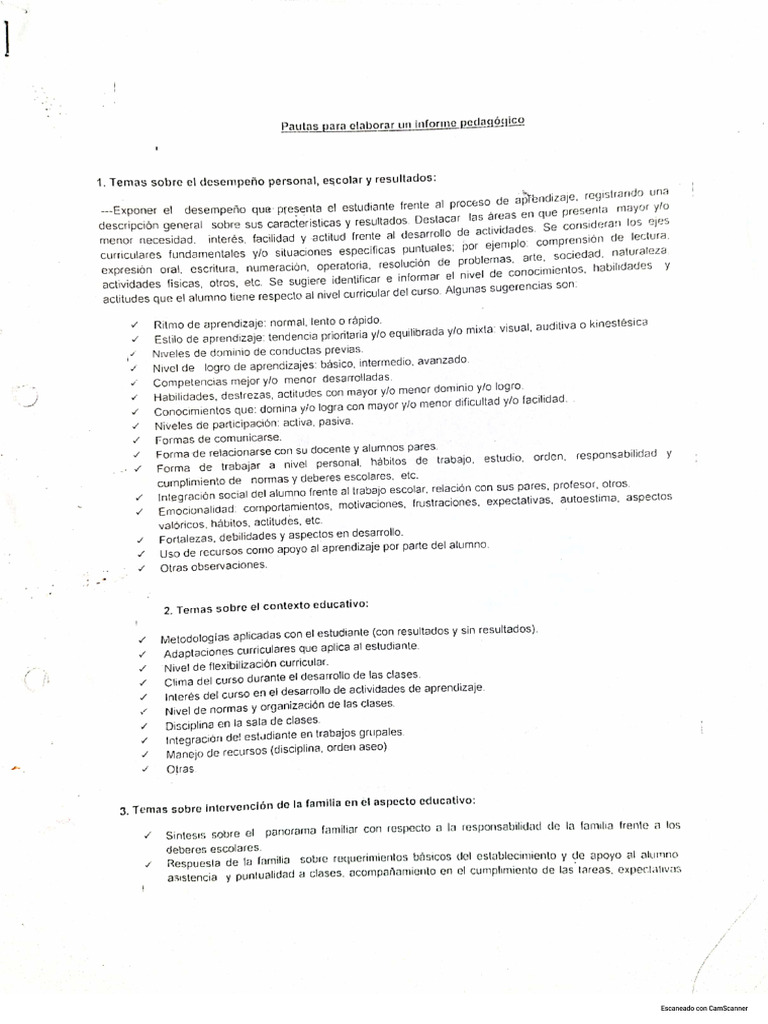 Pautas para Elaborar Informes Pedagógicos | PDF Pautas para Elaborar Informes Pedagógicos | PDF