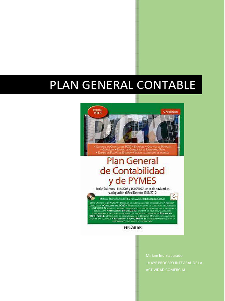 Unidad 5. Plan General Contable | PDF | Contabilidad | Estado financiero
