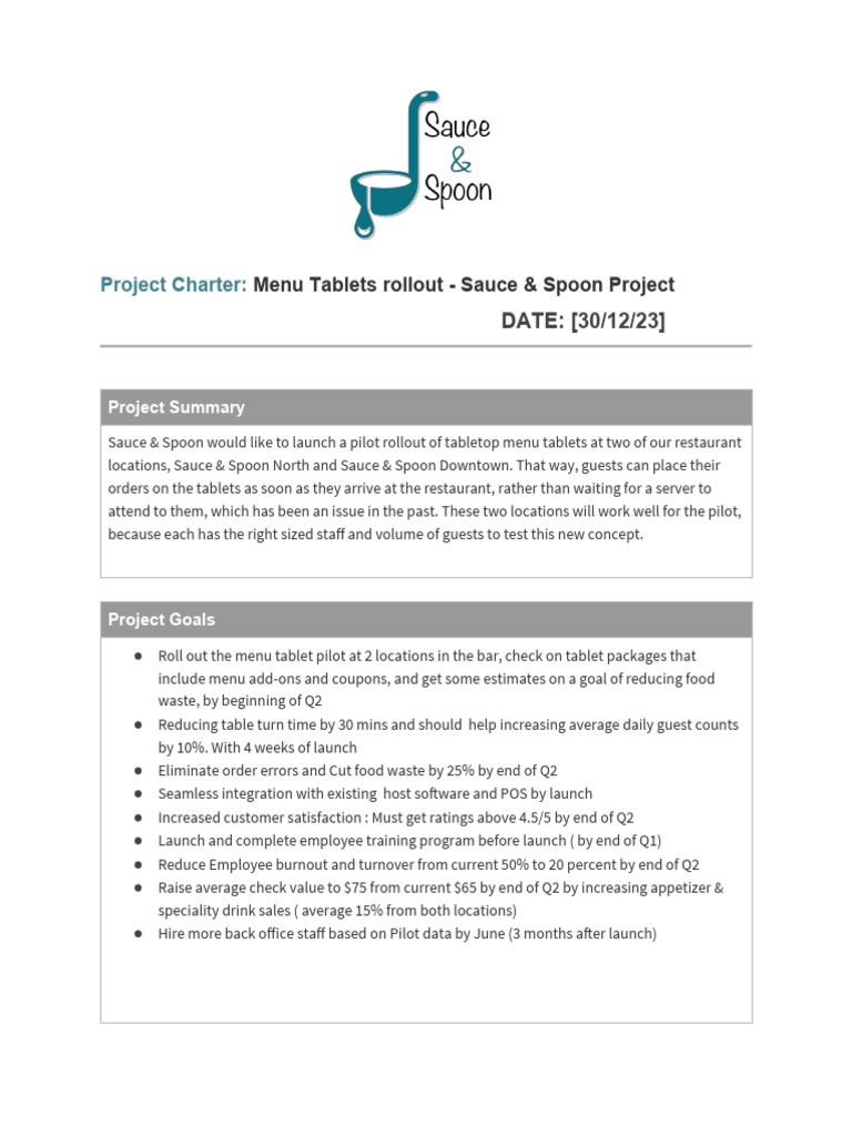 C6 - Activity Draft Project Charter | PDF | Career & Growth | Finance ...