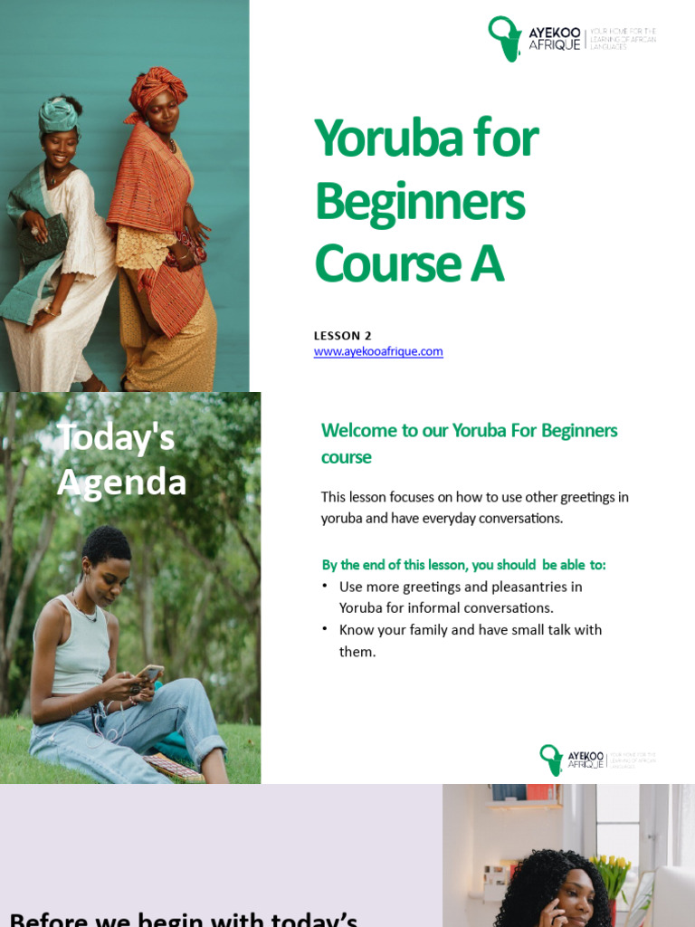 Group's Lesson 2 - Yoruba For Beginners | PDF