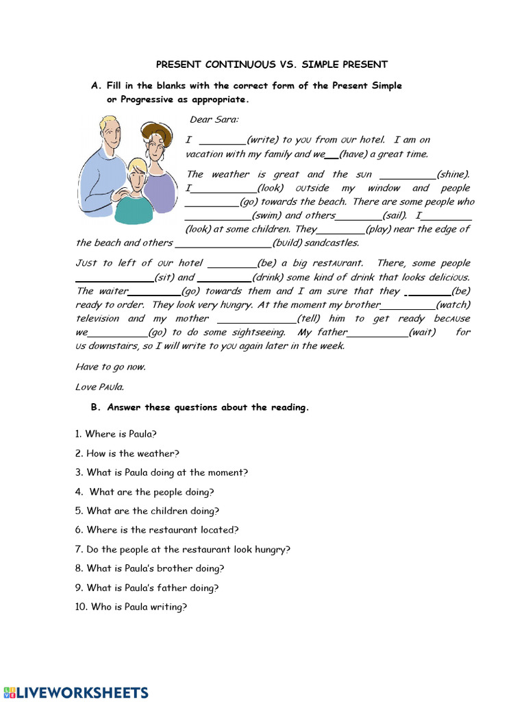 Present Continuous vs. Simple Present | PDF