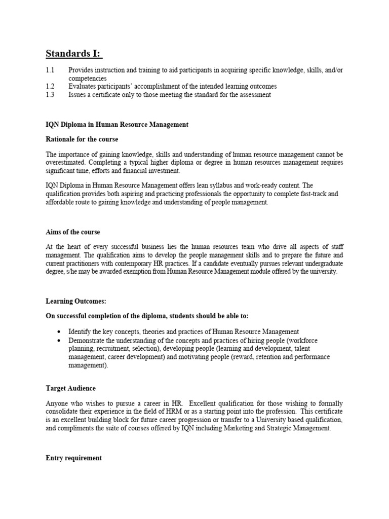 ACAP Standard 1 | PDF